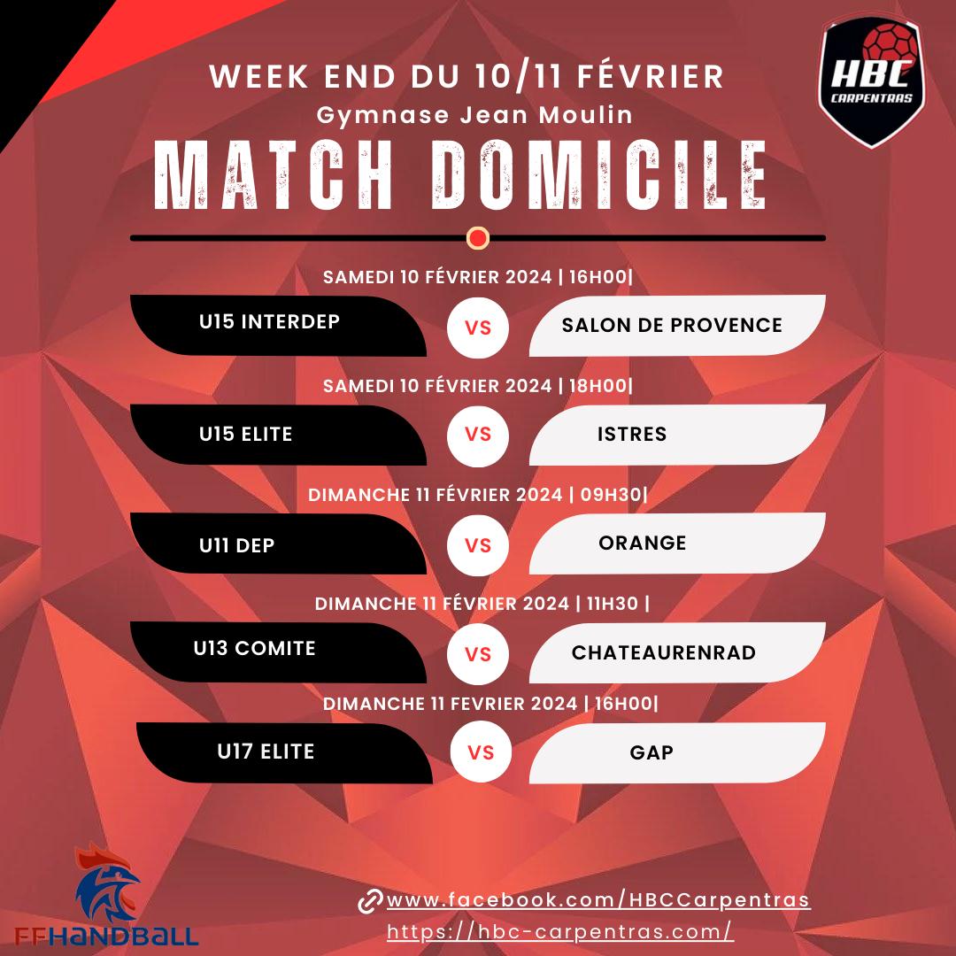 Match 10 et 11 Février 2024 – HBC Carpentras